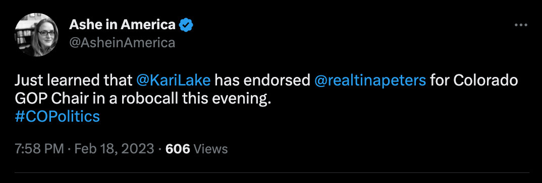 Arizona's Conspiracist Gov Candidate Kari Lake Endorses Tina Peters for ...