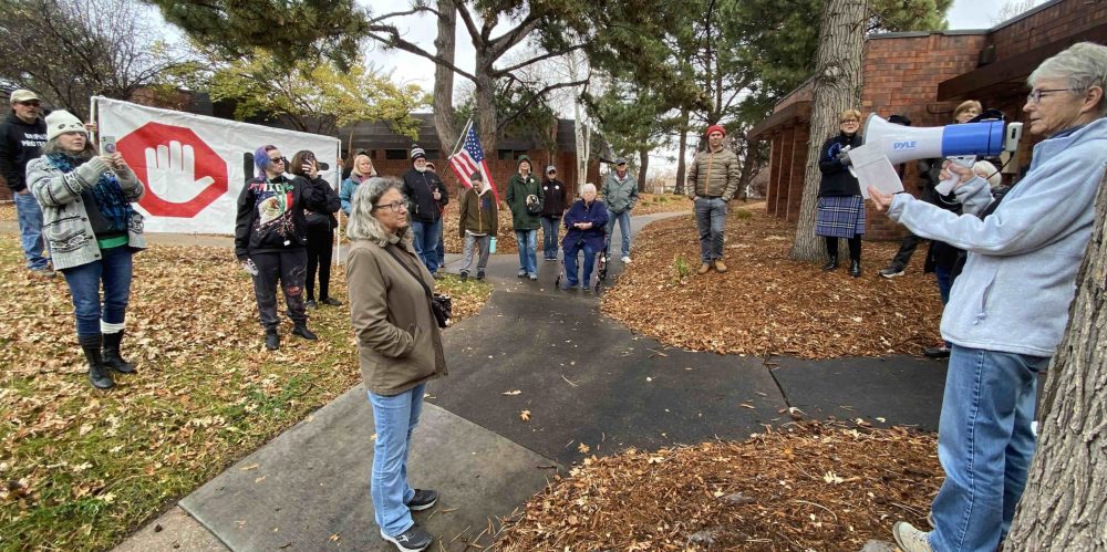 Protesters Call on Congressman Gabe Evans To Stop Supporting Mass ...