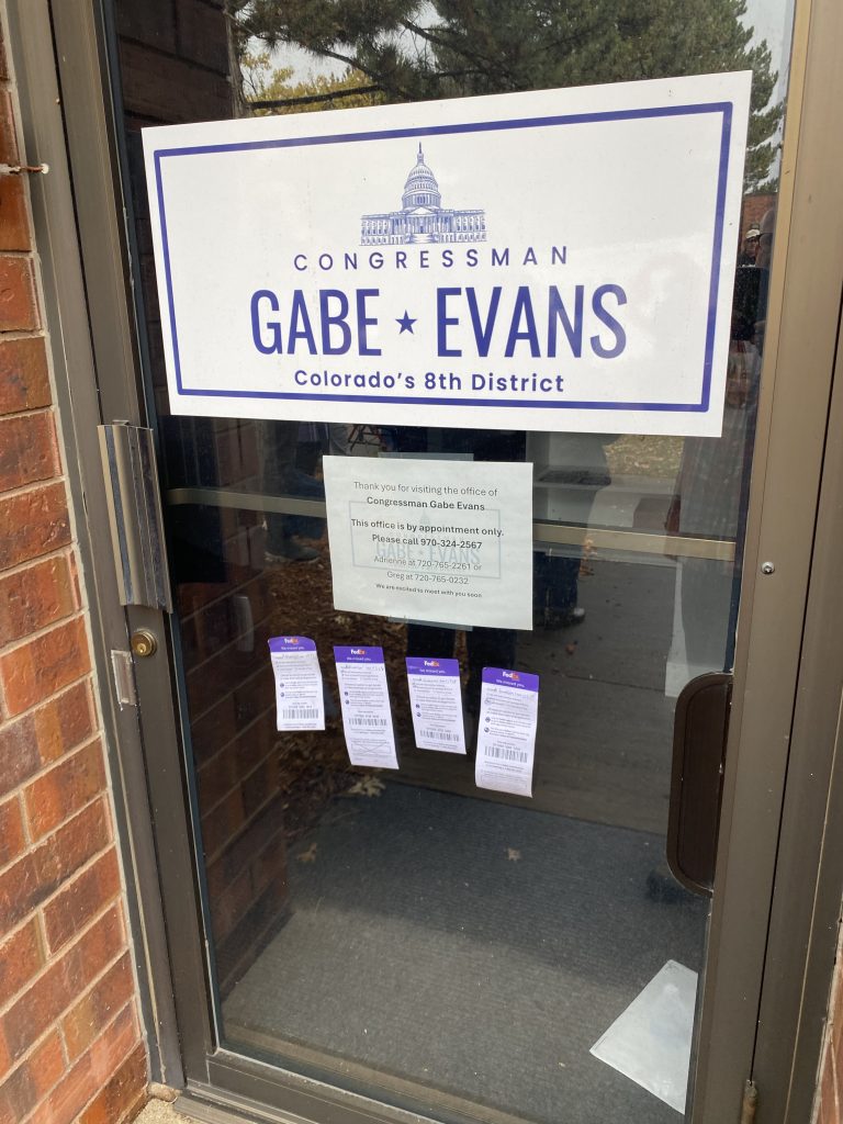 Protesters Call on Congressman Gabe Evans To Stop Supporting Mass ...